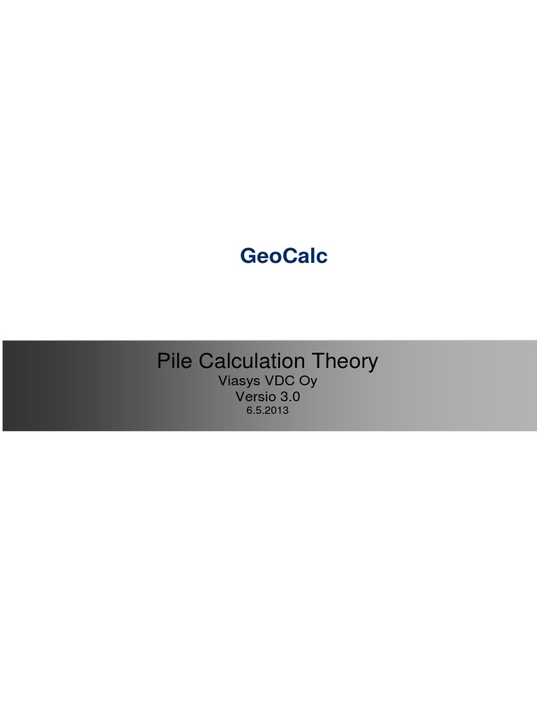 Geocalc: Pile Calculation Theory | PDF | Buckling | Bending