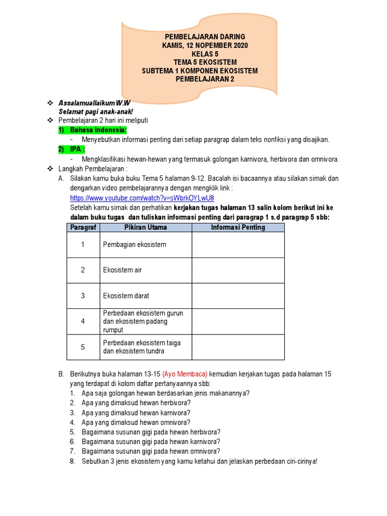 Tema 5 Subtema 1 Pemb 2 | PDF