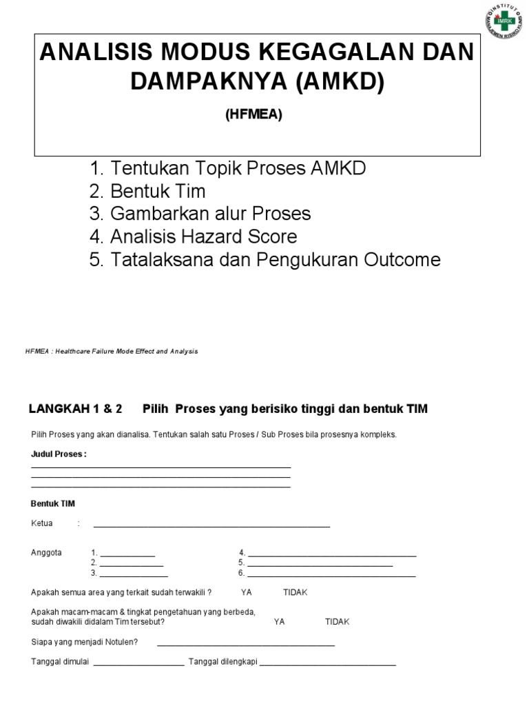 Form Hfmea | PDF