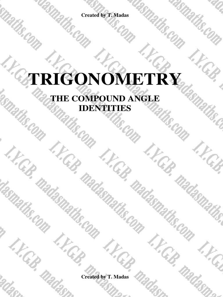 Trigonometry: Compound Angle Identities | PDF | Sine | Trigonometric ...