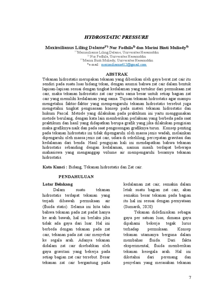 Jurnal Hidrostatik | PDF