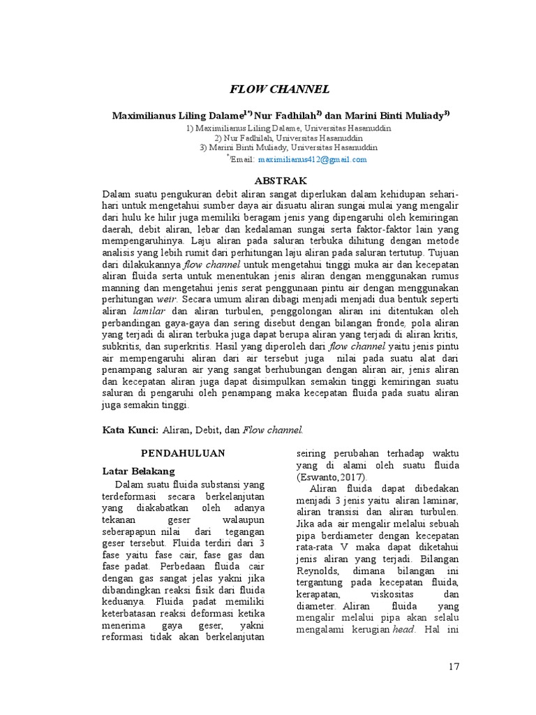 Analisis Aliran dalam Flow Channel | PDF