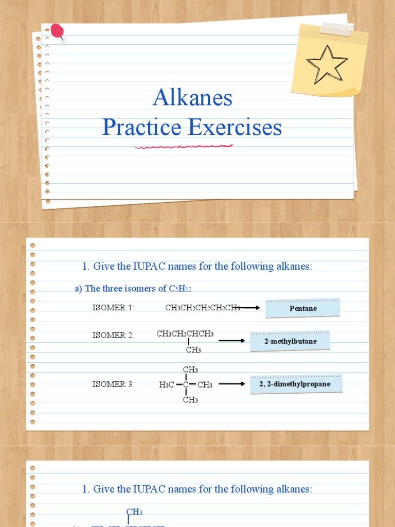IUPAC Naming Practice for Alkanes | PDF | Alkane | Carbon Compounds