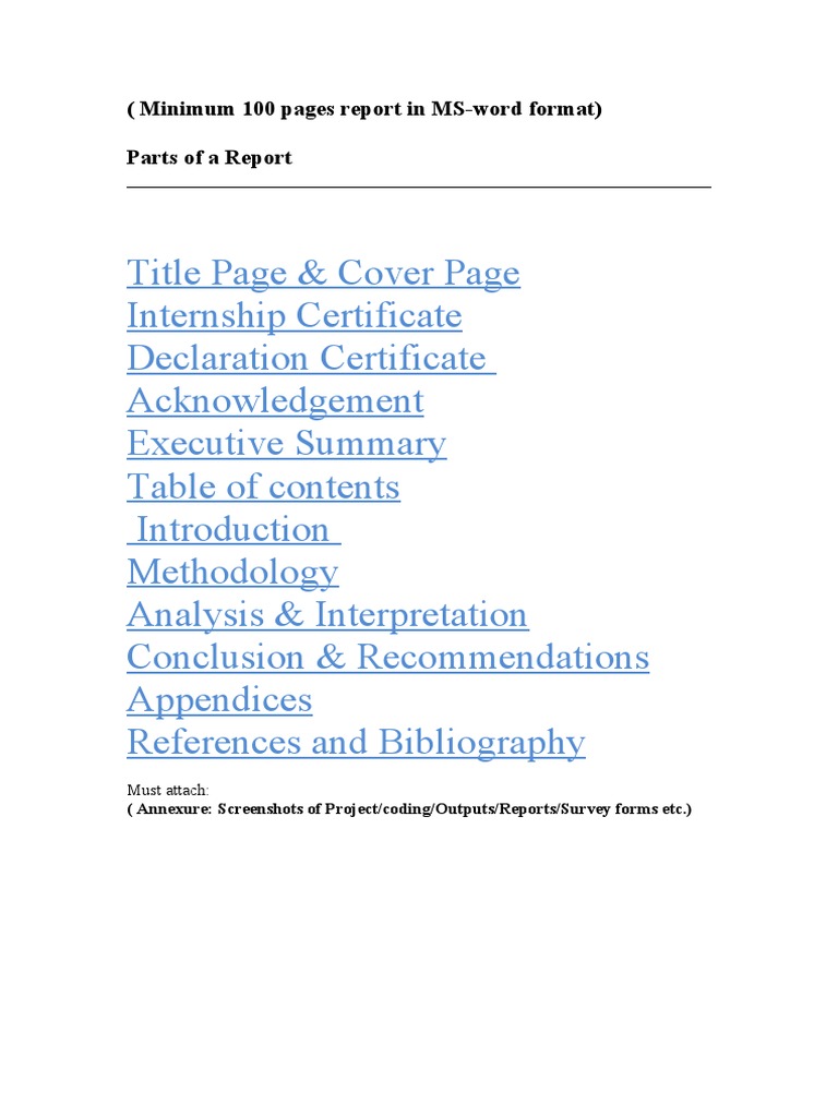 Internship Report Writing Format | PDF | Data | Methodology