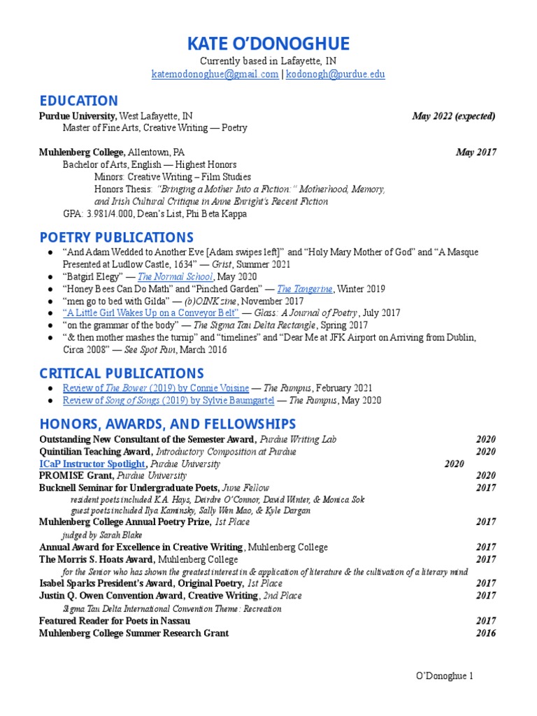 Website CV Resume Mar21 | PDF | Poetry