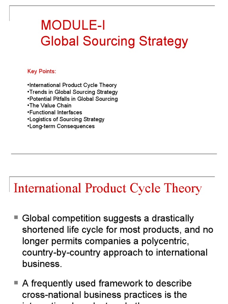 Module-I Global Sourcing Strategy: Key Points | PDF | Strategic ...