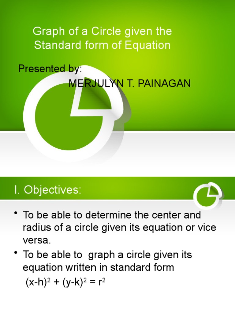 Graphing Circles from Standard Equations | PDF | Teaching Mathematics ...