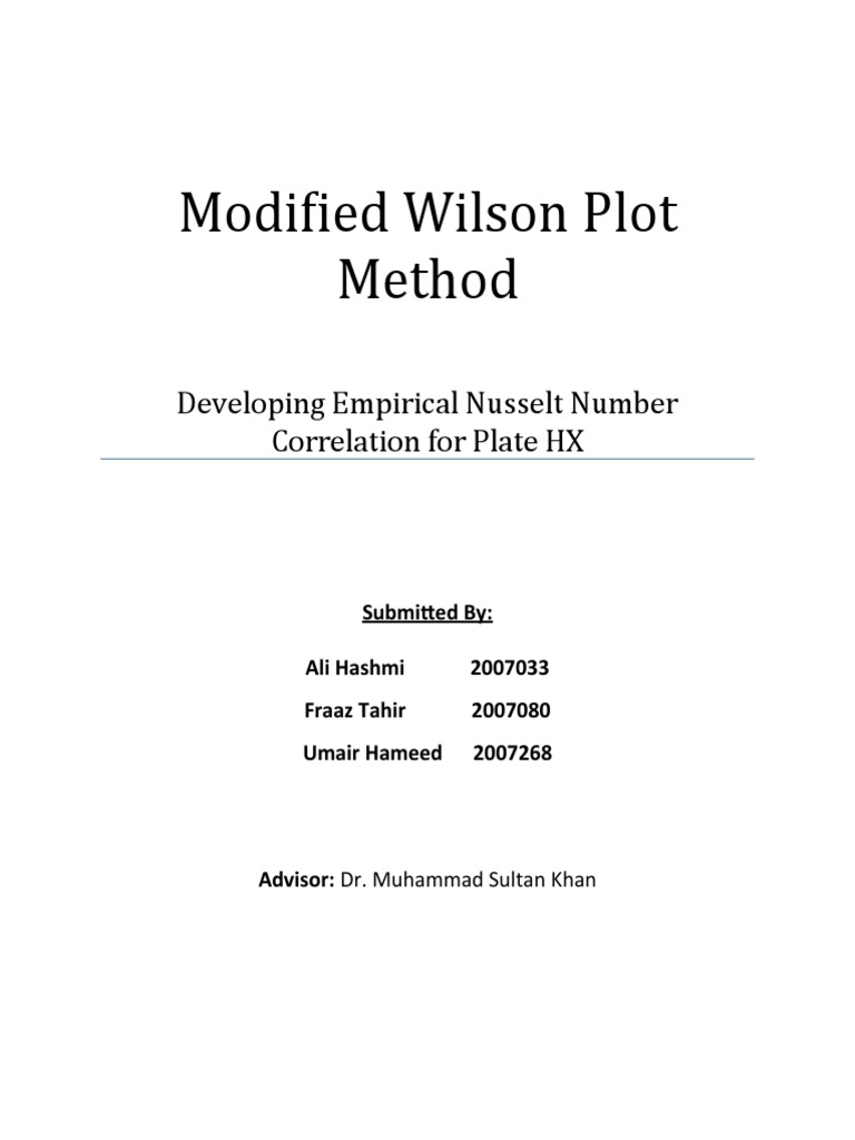 Modified Wilson Plot - Algorithm | PDF | Applied Mathematics | Fluid ...