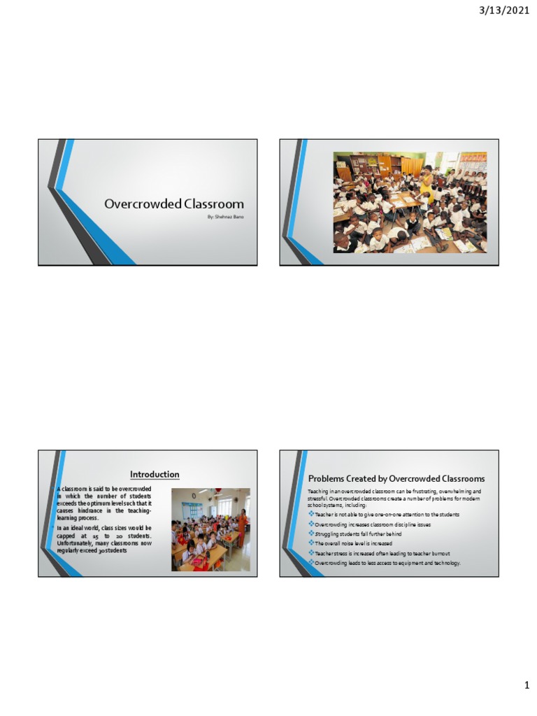 Overcrowded Classroom: Problems Created by Overcrowded Classrooms | PDF ...