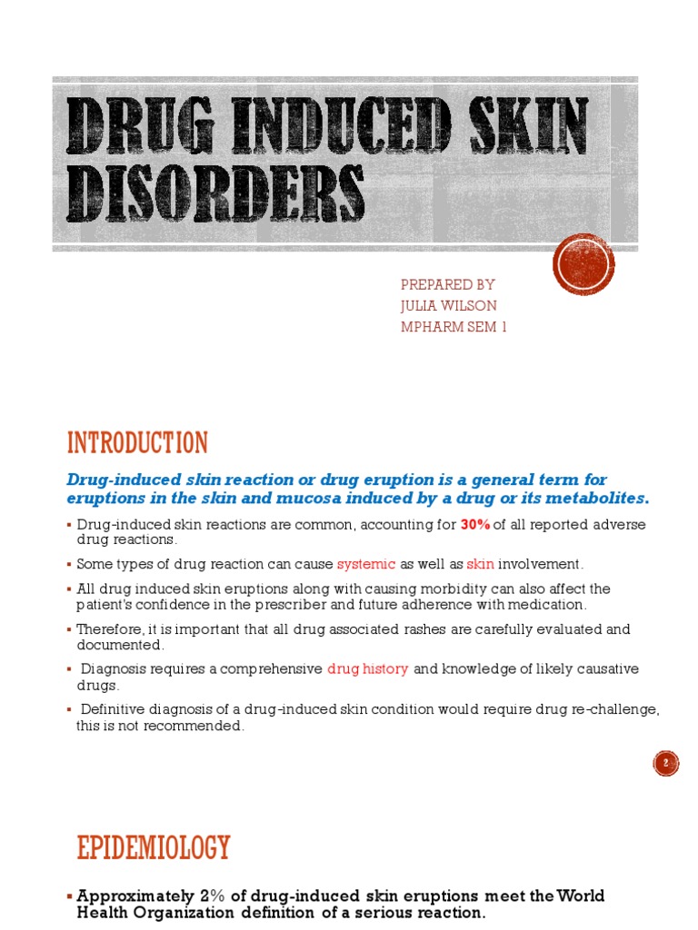 Drug Induced Skin Disorders | PDF | Dermatitis | Allergy