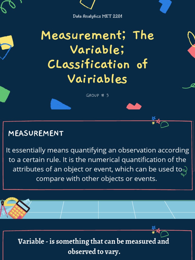 Measurement The Variable CLassification of Vairiables | PDF | Level Of ...