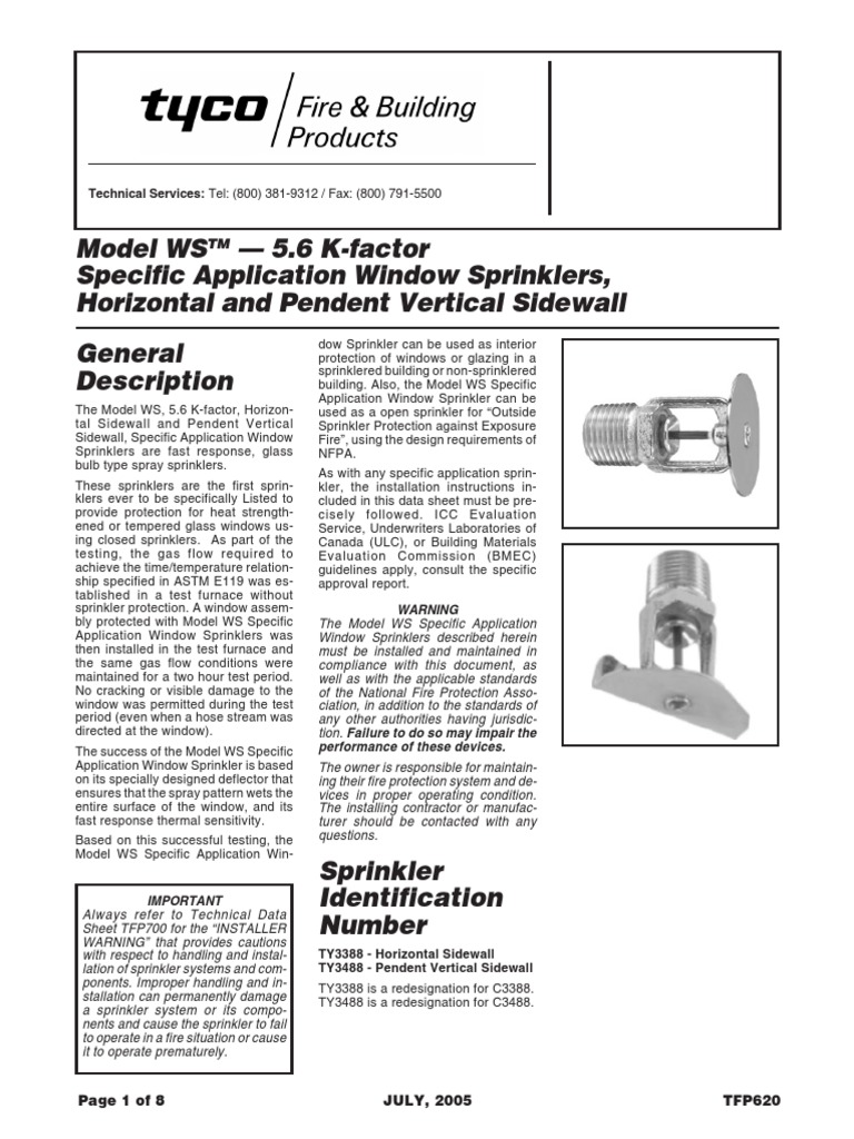 Window Sprinkler Protection | PDF | Fire Sprinkler System | Window