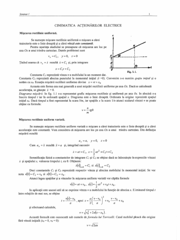 L1-Miscarea Rectilinie Uniforma | PDF