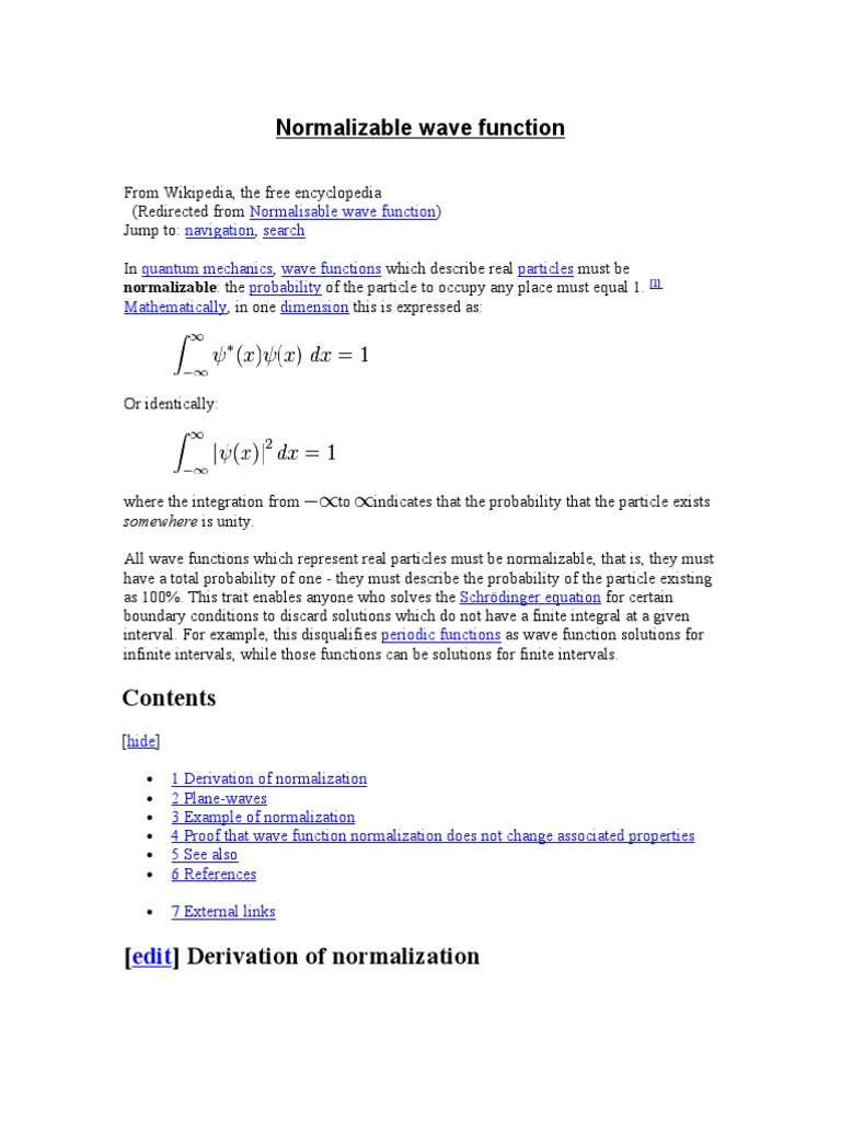 Normalizable Wave Function | PDF | Wave Function | Schrödinger Equation