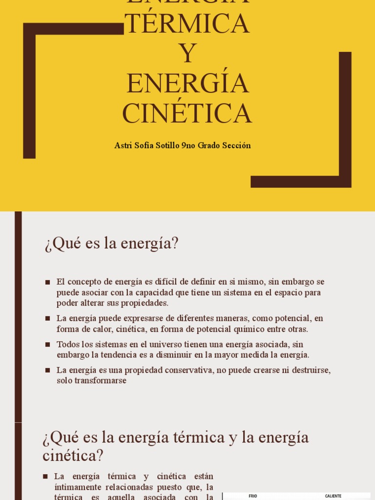 Energía Térmica y Cinética Definida | PDF | Calor | Temperatura