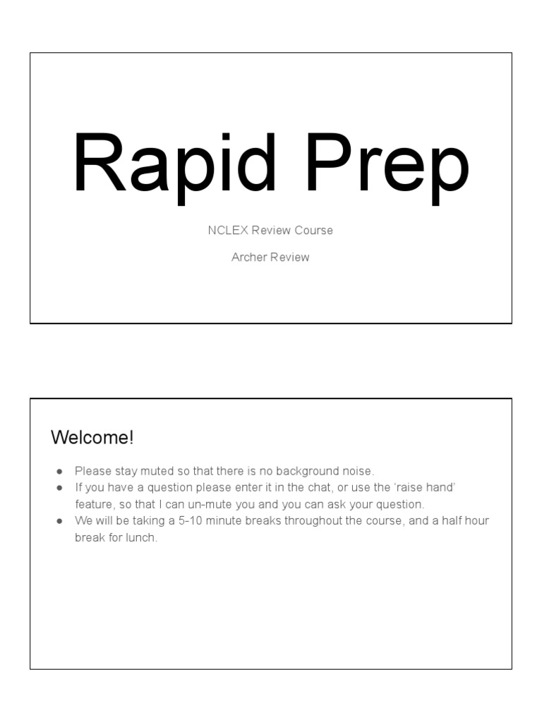 Rapid Prep Easy To Read Handout | PDF | Physiology | Medical Specialties