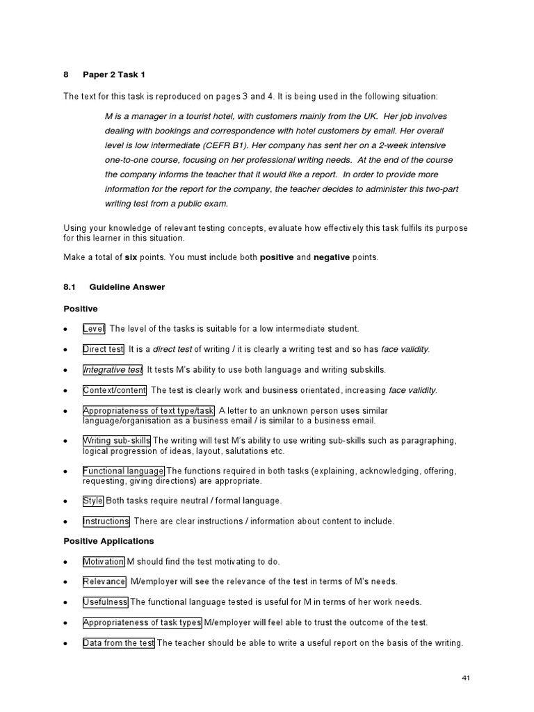 Model ANswer | PDF | Validity (Statistics) | Test (Assessment)