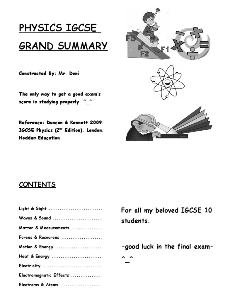 IGCSE Physics Exam Study Guide | PDF | Refraction | Waves