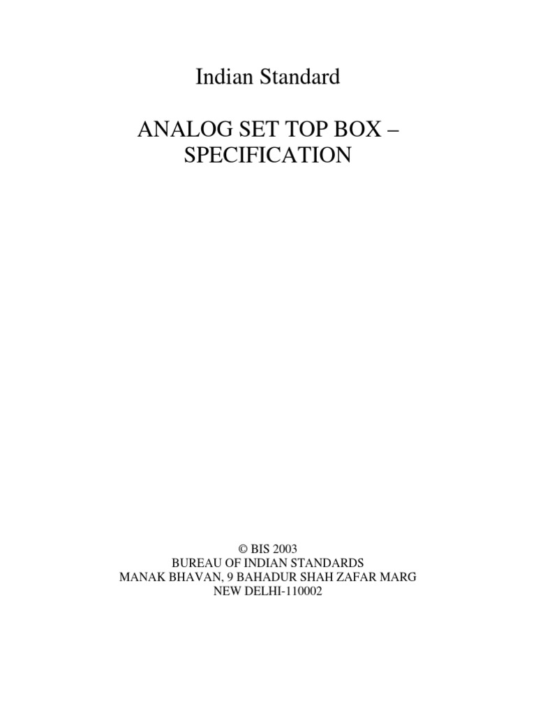 Analog Set Top Box | PDF | Set Top Box | Decibel