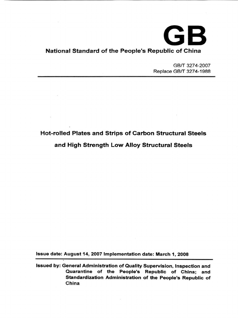 GB - T 3274-2007 (English) | PDF