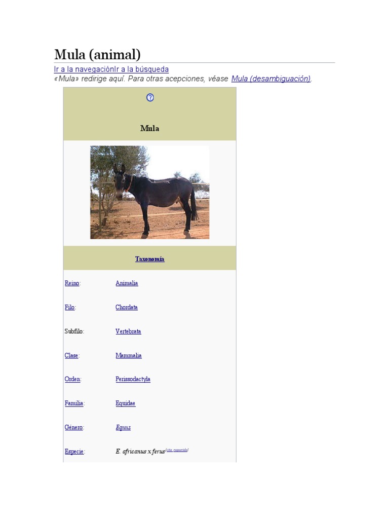 Mulas | PDF | Mula | Animales domesticados