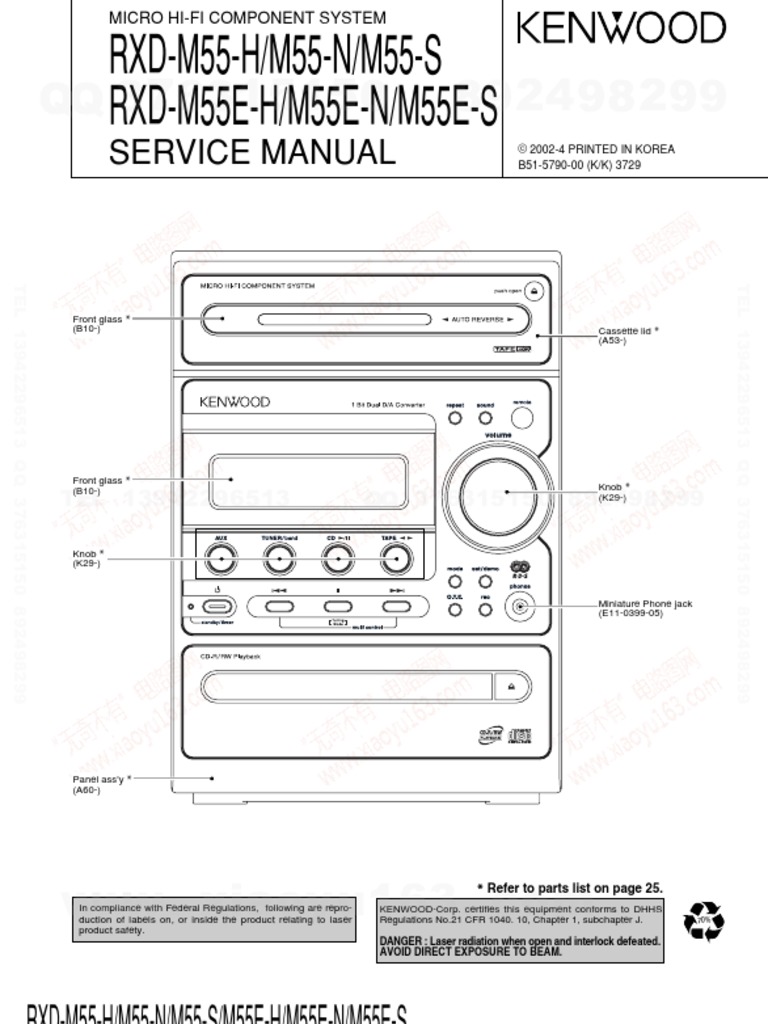 RXD-M55-H/M55-N/M55-S RXD-M55E-H/M55E-N/M55E-S: Service Manual | PDF ...