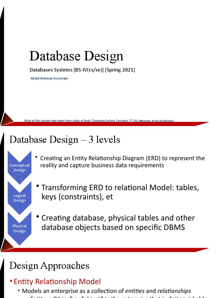 Lec3 - Relational Database Design ERD | PDF | Conceptual Model | Database Design