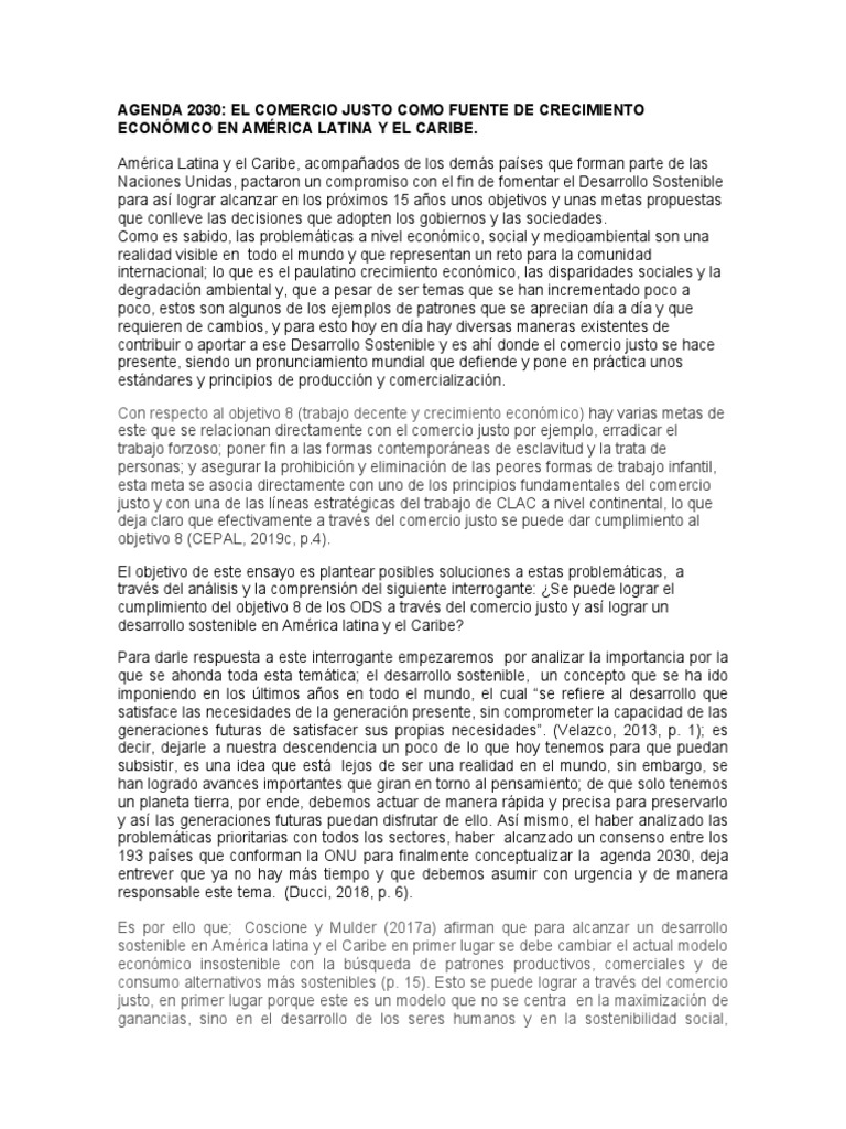 Agenda 2030 ENSAYO | PDF | Sustentabilidad | Desarrollo sostenible
