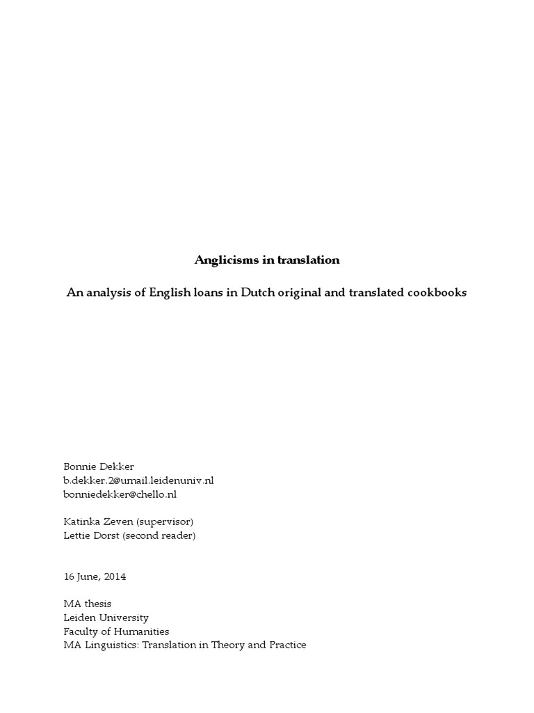Anglicisms in Translation | PDF | Translations | English Language