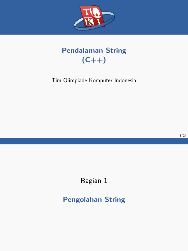 Pemrograman Dasar CPP - 11 Pendalaman String | PDF