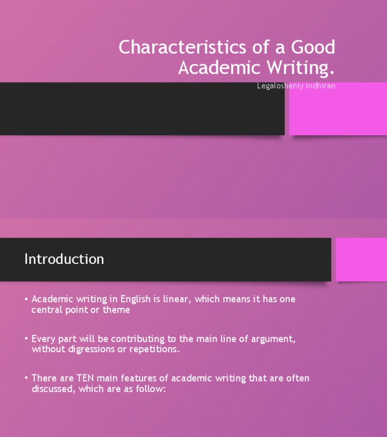 Characteristics of A Good Academic Writing | PDF