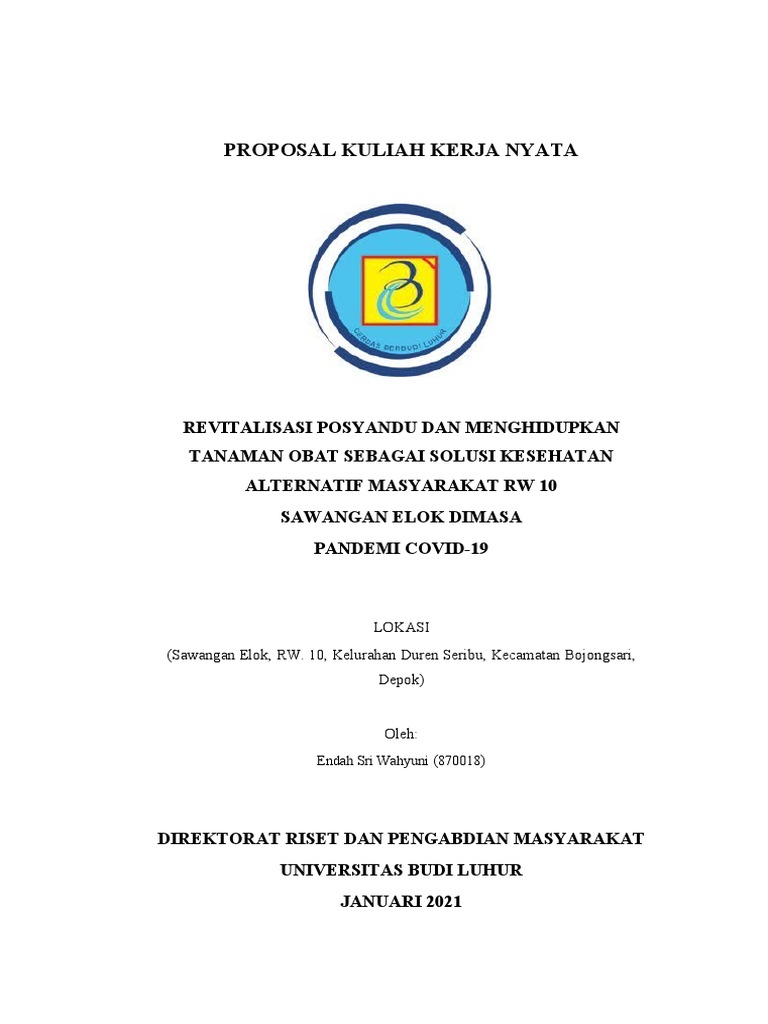 Proposal Kuliah Kerja Nyata Kelompok 64 | PDF | Karier & Perkembangan