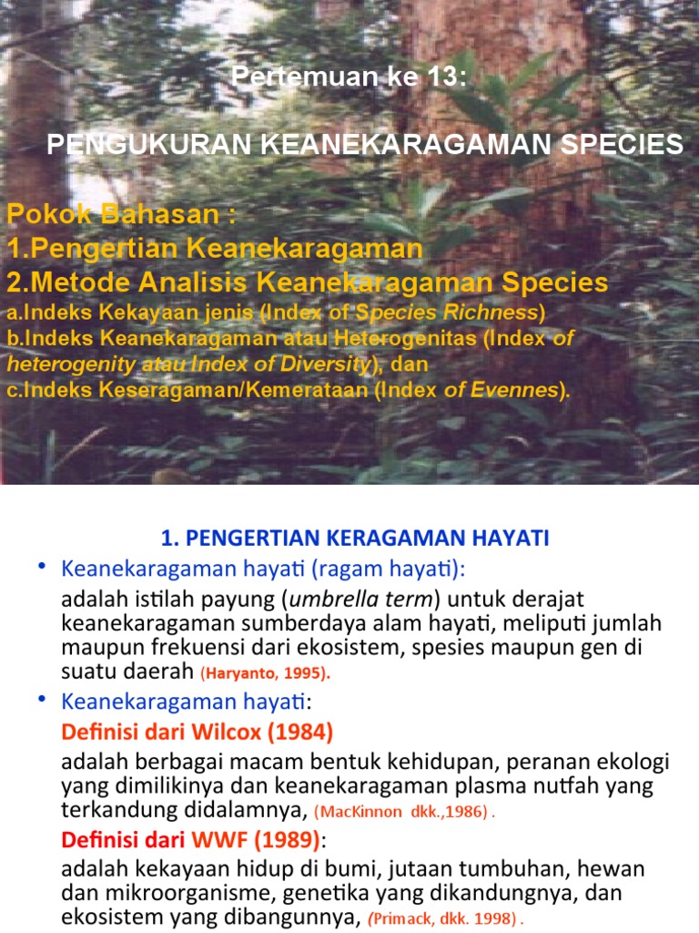 Analisis Keanekaragaman Ekosistem | PDF