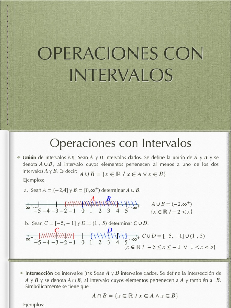 Operaciones Con Intervalos | PDF | Intervalo (Matemáticas) | Análisis complejo