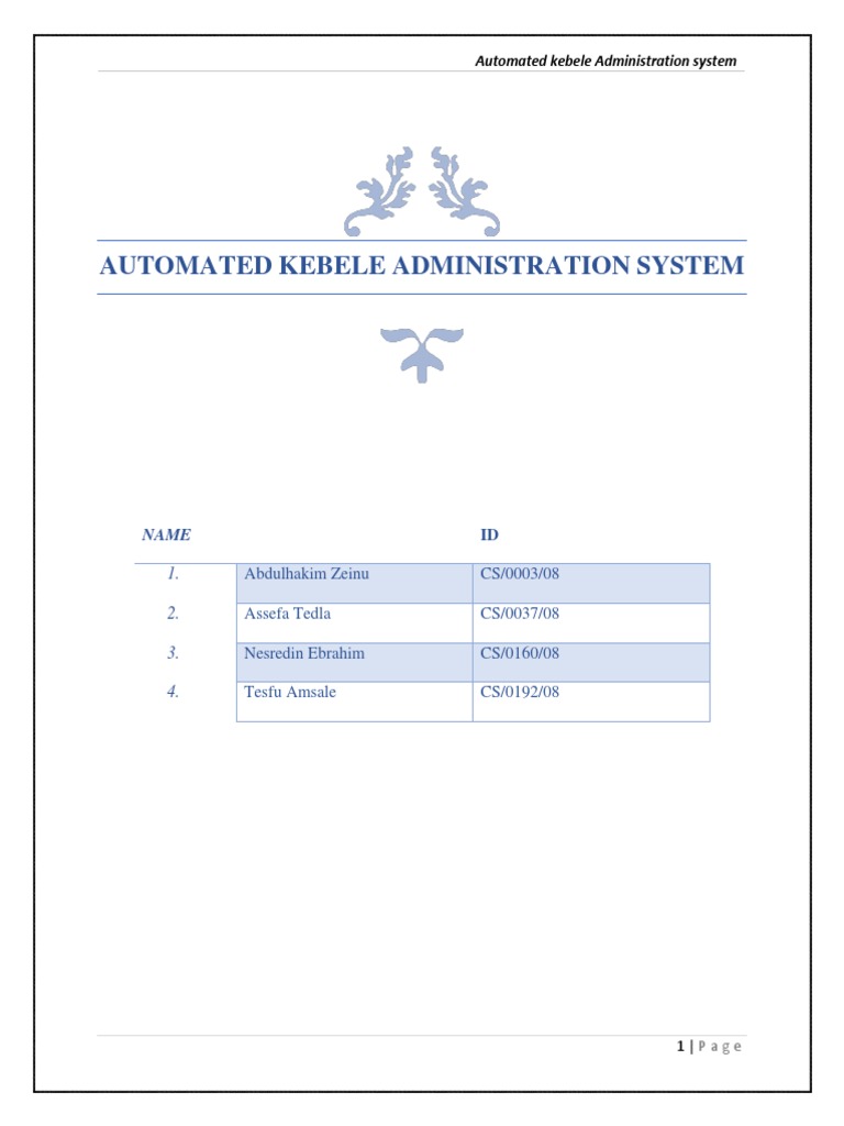Automated Kebele Administration System | PDF | Web Application | Databases