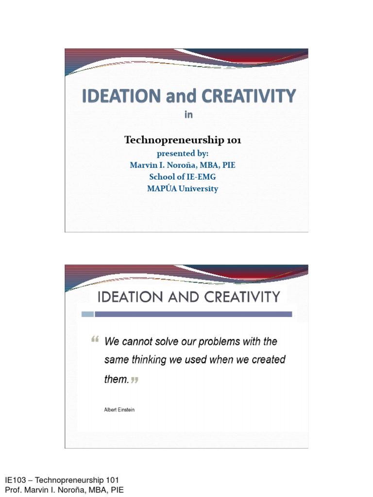 Presentation 1 - Product Ideation | PDF | Brainstorming | Creativity