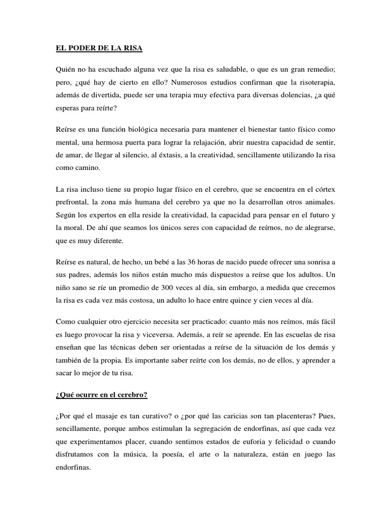 El Poder de La Risa | PDF | La risa | Masaje