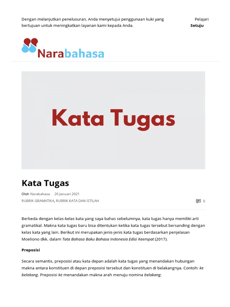 Pengertian dan Jenis Kata Tugas | PDF | Seni & Disiplin Bahasa
