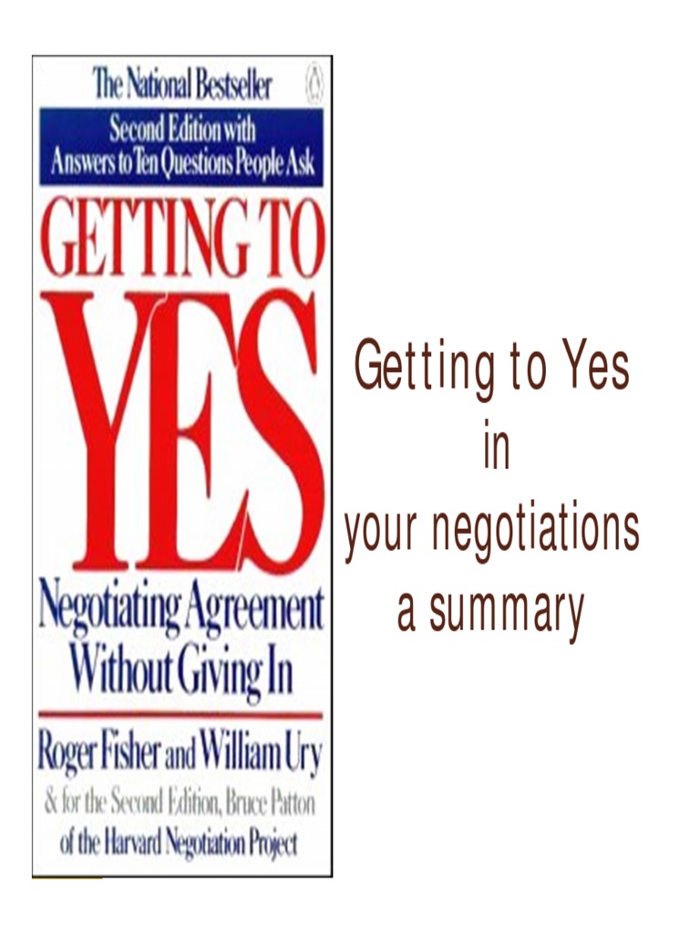 Getting To Yes | PDF | Negotiation | Human Nature