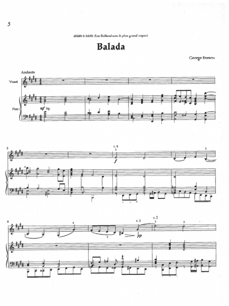 Enescu Balada Piano | PDF