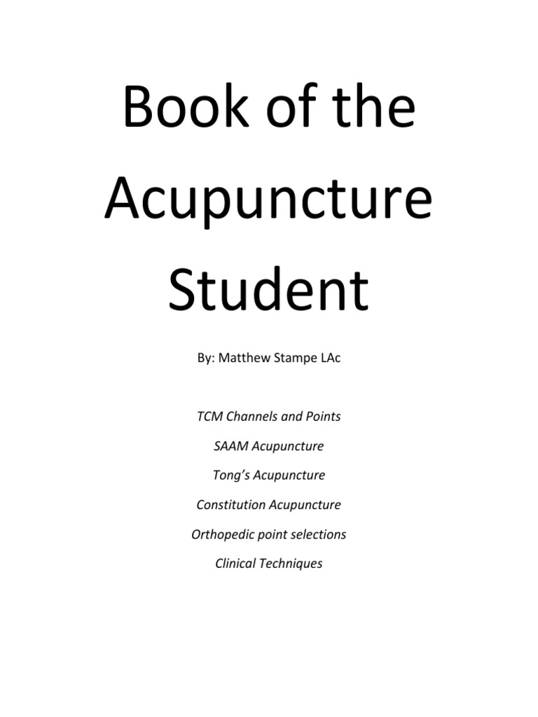 Book of The Acupuncture Student | PDF | Elbow | Arm