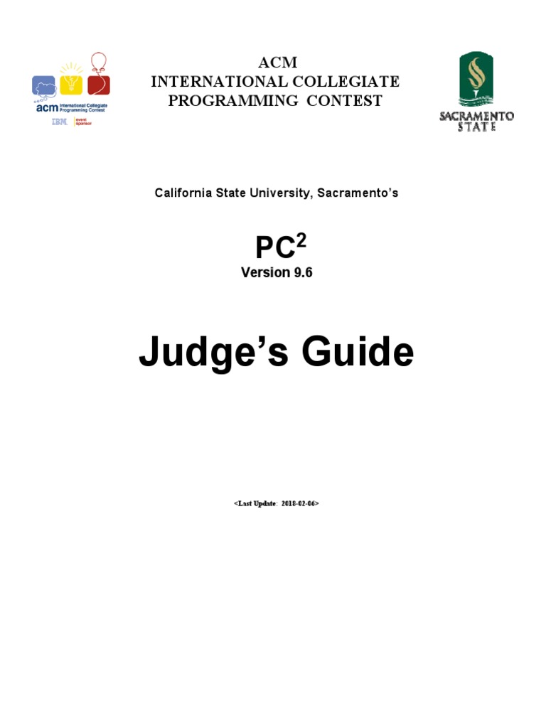 Judge's Guide: ACM International Collegiate Programming Contest | PDF ...