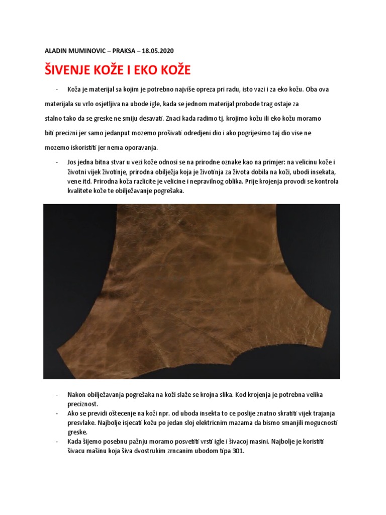 Sivenje Koze I Eko Koze | PDF