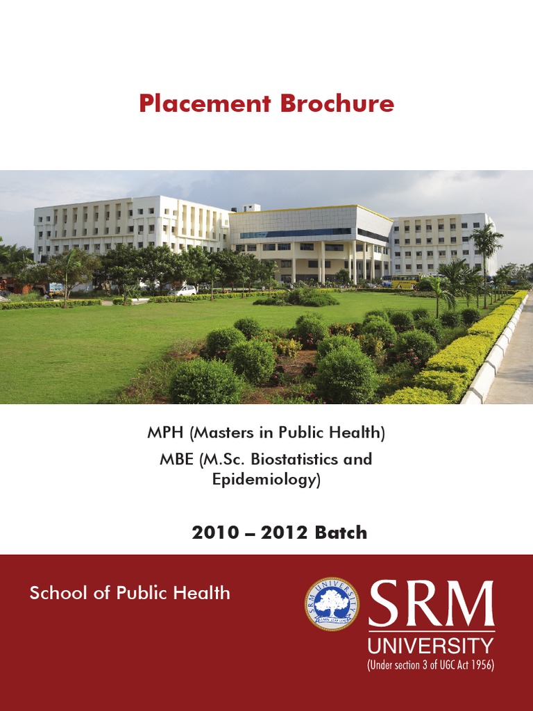 Placement Brochure of SPH SRM University | PDF | Public Health | Epidemiology