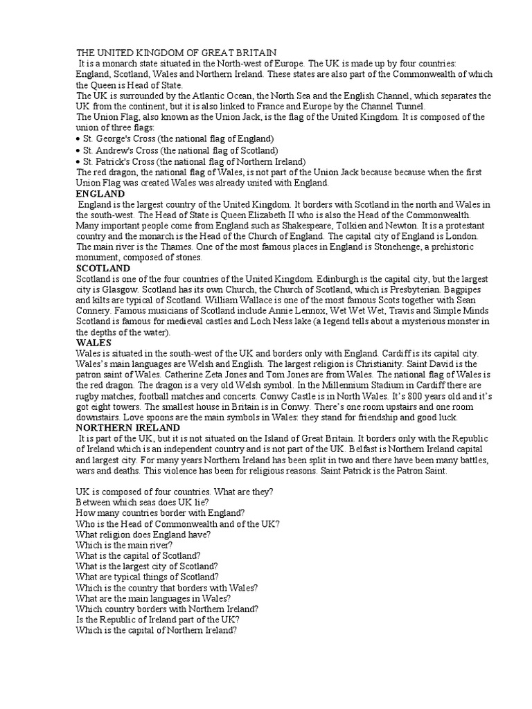 UK Overview for Geography Students | PDF | United Kingdom | England