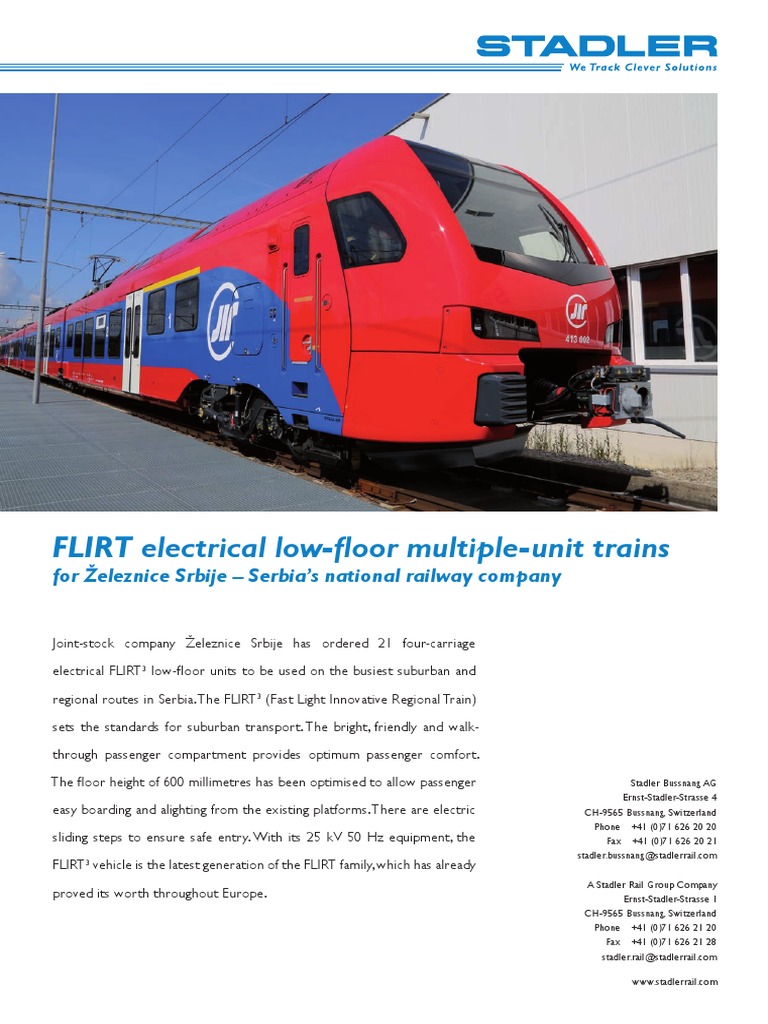 FLIRT Electrical Low-Floor Multiple-Unit Trains: For Železnice Srbije ...