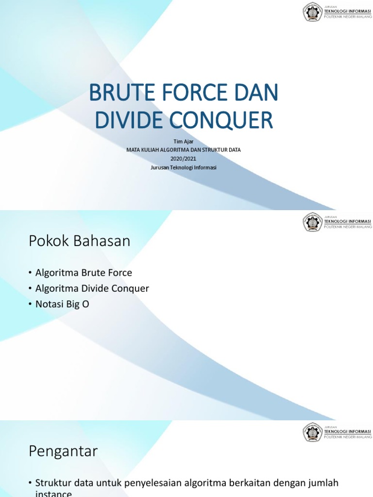 Brute Force Dan Divide Conquer | PDF