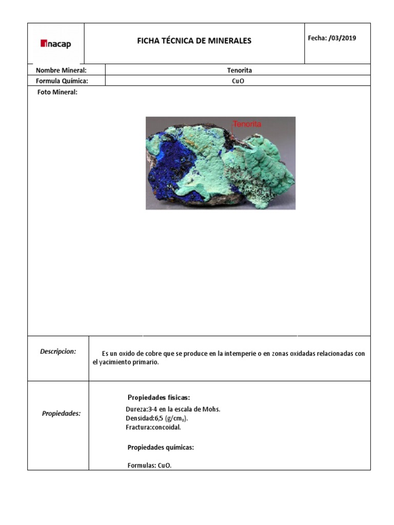 Mineral Tenorita | PDF
