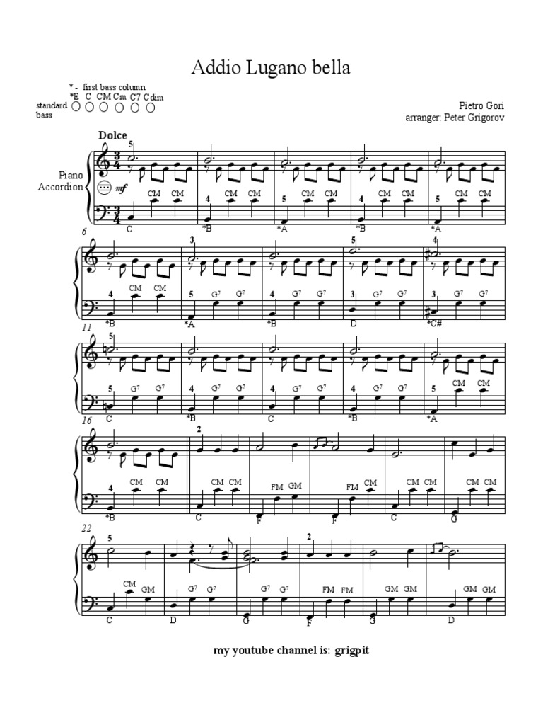 Addio Lugano Bella | PDF