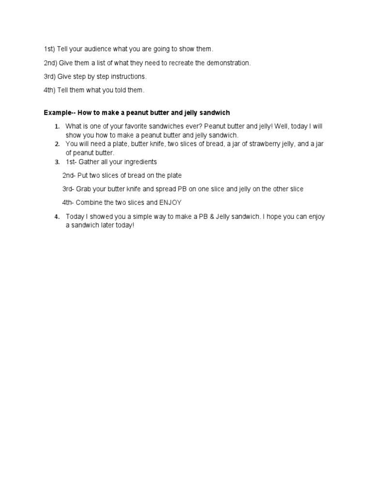 How to Make a PB&J Sandwich | PDF